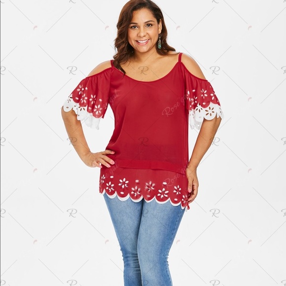Tops | Cold Shoulder Cut Out Blousecute | Poshmark